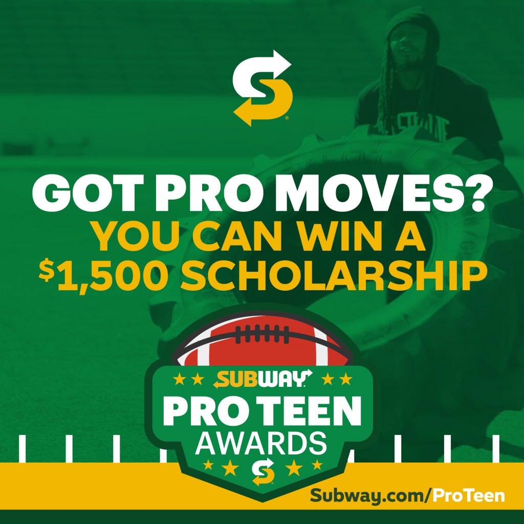 NMAA PARTNER SUBWAY TEAMS UP WITH NFL VETERAN FOR NATIONAL CONTEST – NMAA